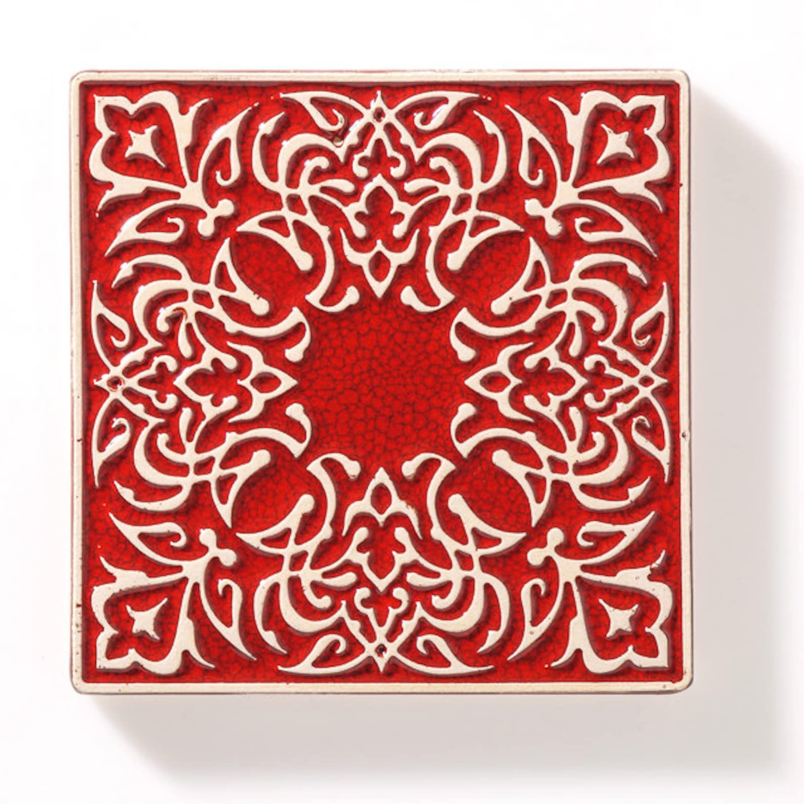 25 Tiles With Ornaments Red - Etsy