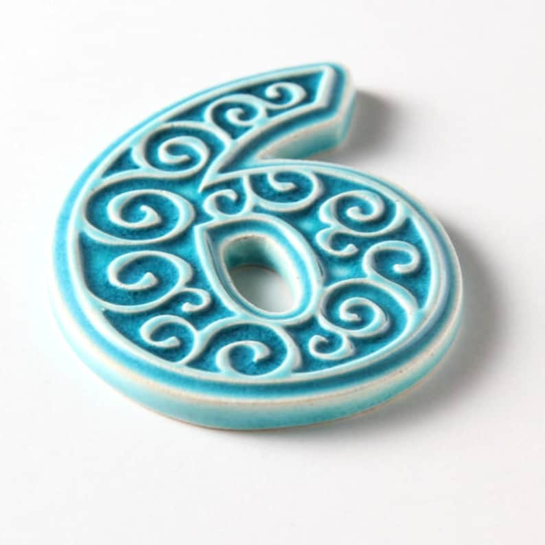 Apartment number number 6 turquoise | Etsy