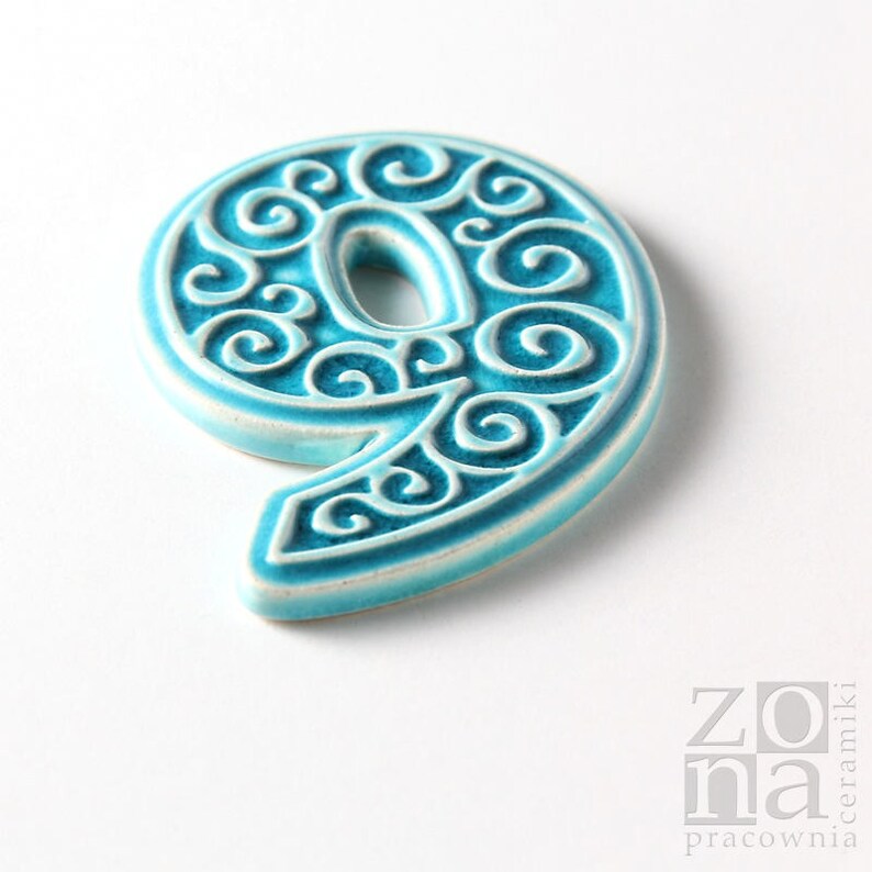 Apartment number number 9 turquoise | Etsy