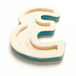Ceramic House Number 3, Turquoise - Etsy