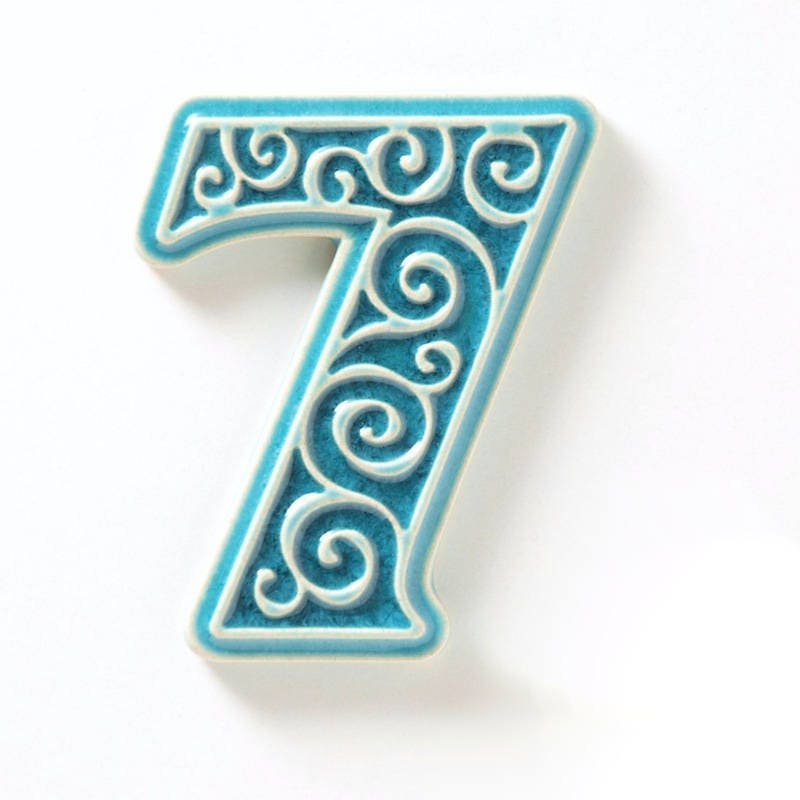 apartment number number 7 turquoise | Etsy
