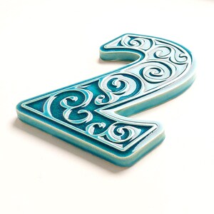 Ceramic House Number 2, Turquoise - Etsy