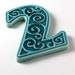 Ceramic House Number 2 Turquoise - Etsy