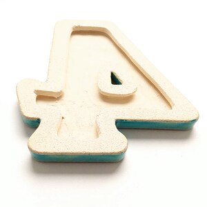Ceramic House Number 4, Turquoise - Etsy