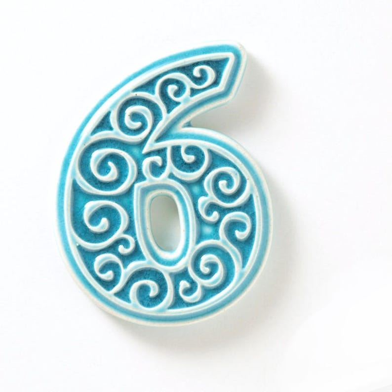 Apartment Number Number 6 Turquoise Etsy