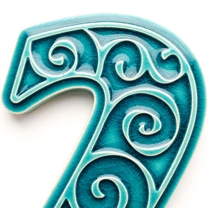 Ceramic House Number 2, Turquoise - Etsy