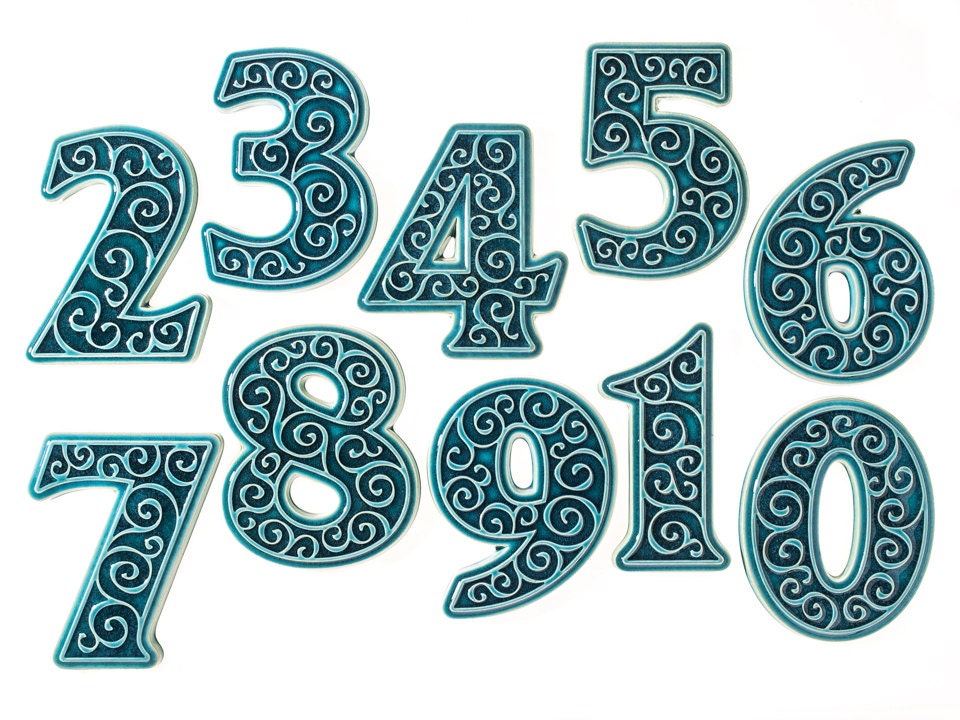 Ceramic House Number 2 Turquoise - Etsy