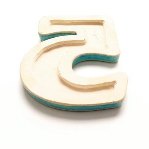 Ceramic House Number 5, Turquoise - Etsy