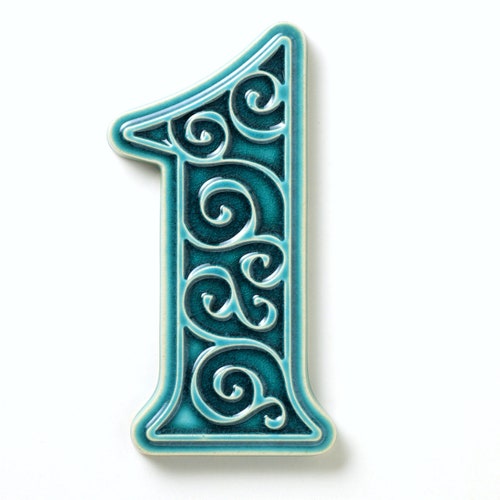 Ceramic House Number 2 Turquoise - Etsy