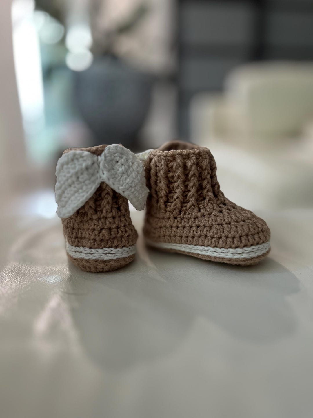 Crochet Baby Booties With Bows, Crochet Baby Shoes Socks, Baby Shower ...