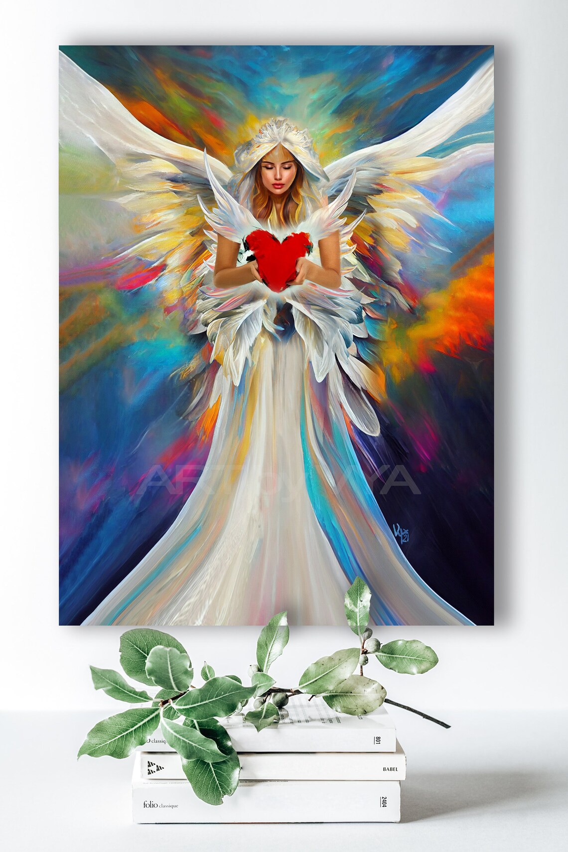 Angel of Hope Printable Colorful Angel Print Spiritual Angel - Etsy