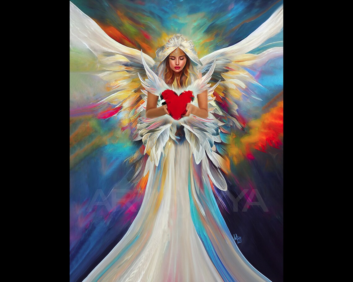 Angel of Hope Printable Colorful Angel Print Spiritual Angel - Etsy