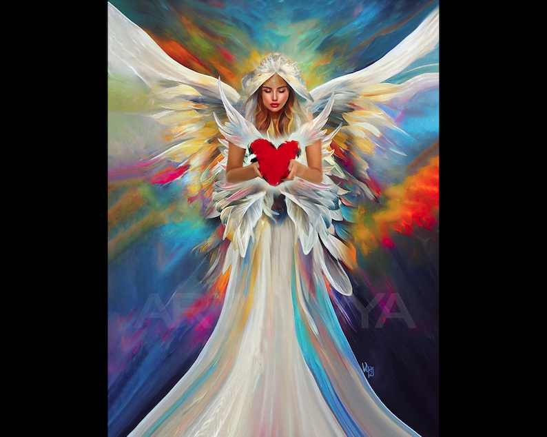 Angel of Hope Printable Colorful Angel Print Spiritual Angel - Etsy