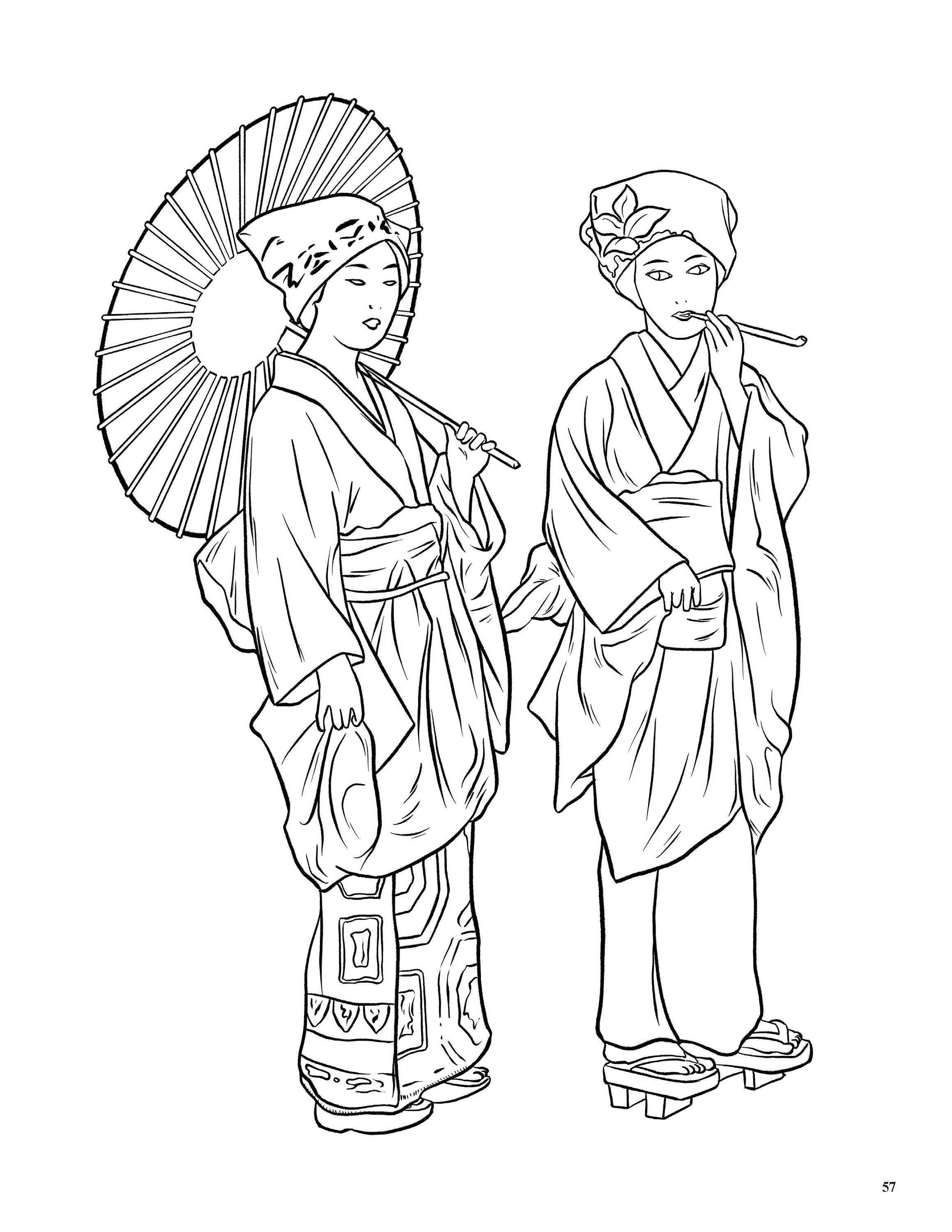 Geisha Japanese Art Coloring Book for Adults: Volume 2 - Etsy