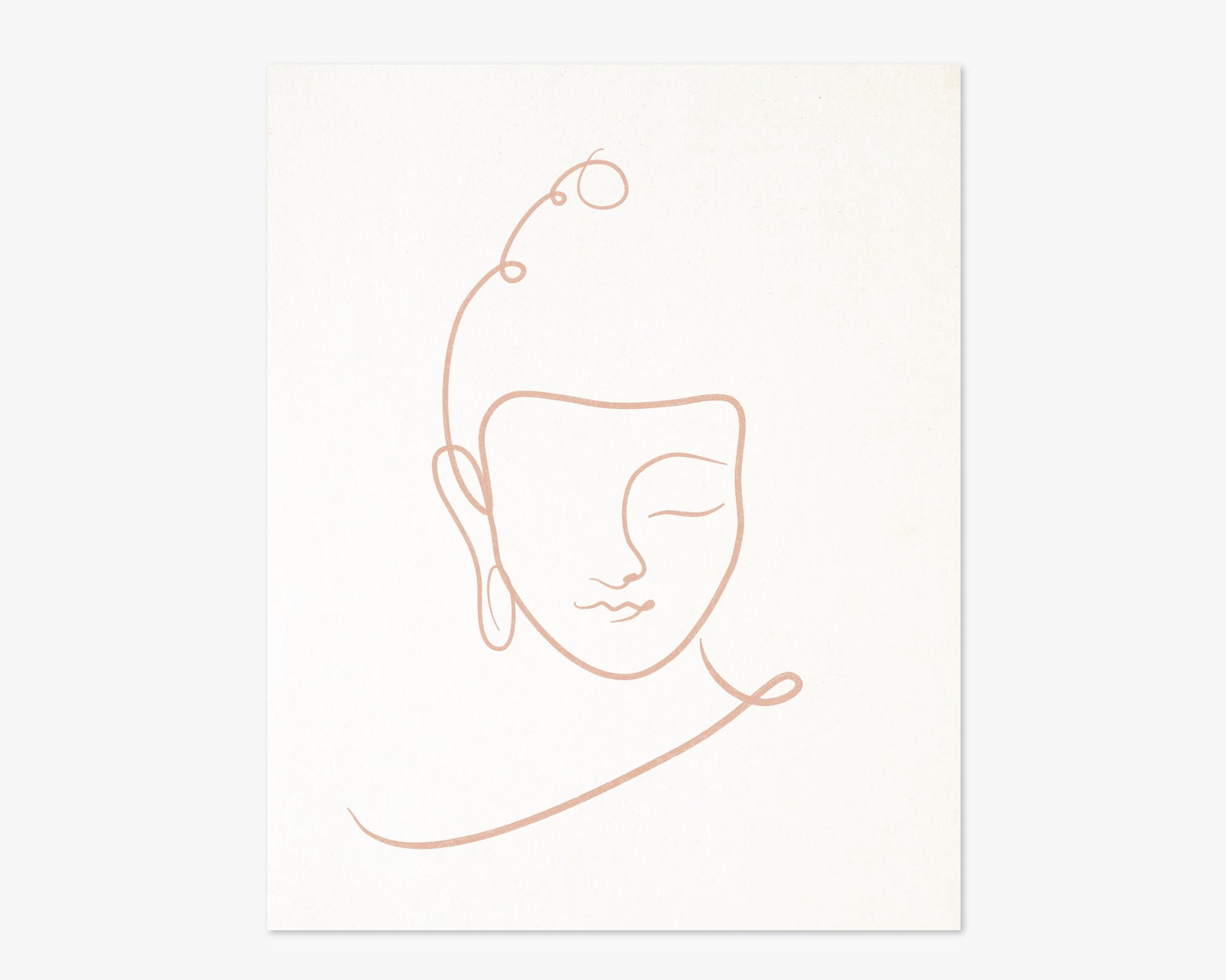 PRINTABLE Beige Buddha Line Art, Minimalist Boho Poster, Calming Wall ...