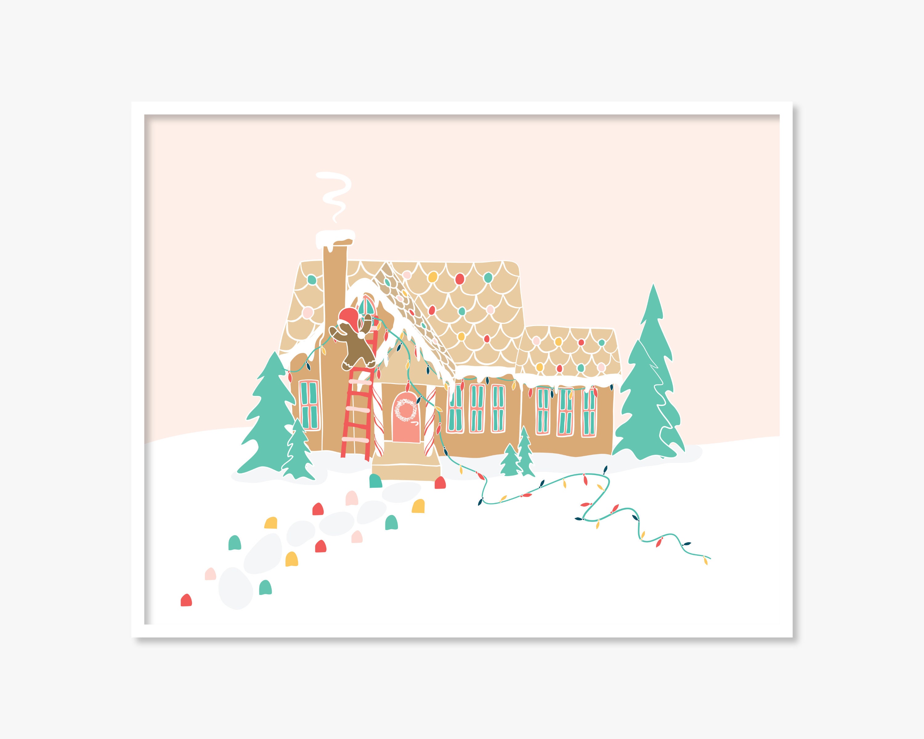 PRINTABLE Gingerbread House Print, Home Decor Prints, Winter Wall Art ...