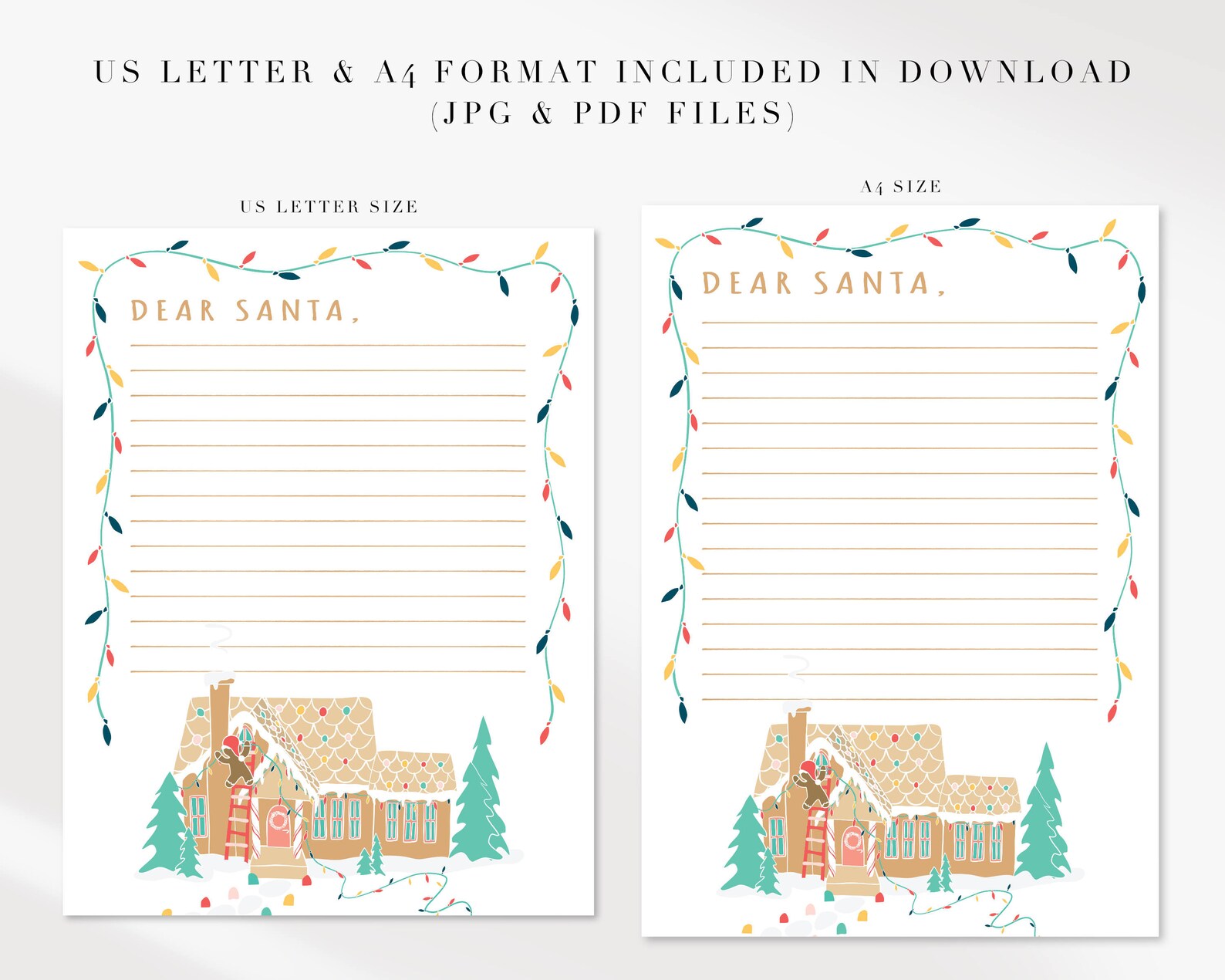 PRINTABLE Letter to Santa for Students, Dear Santa Letter for Kids ...