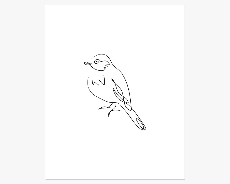 PRINTABLE Set of 3 Stag Head Nature Robin Line Art | Etsy