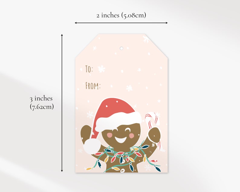 PRINTABLE Christmas Gift Tag, Gingerbread Print, Holiday Gift Label ...