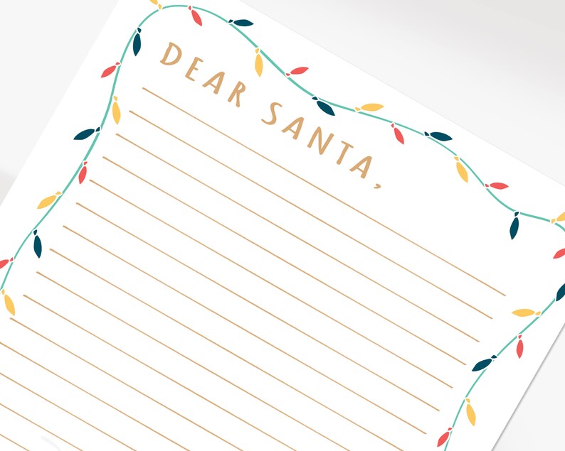 PRINTABLE Letter to Santa for Students Dear Santa Letter for - Etsy