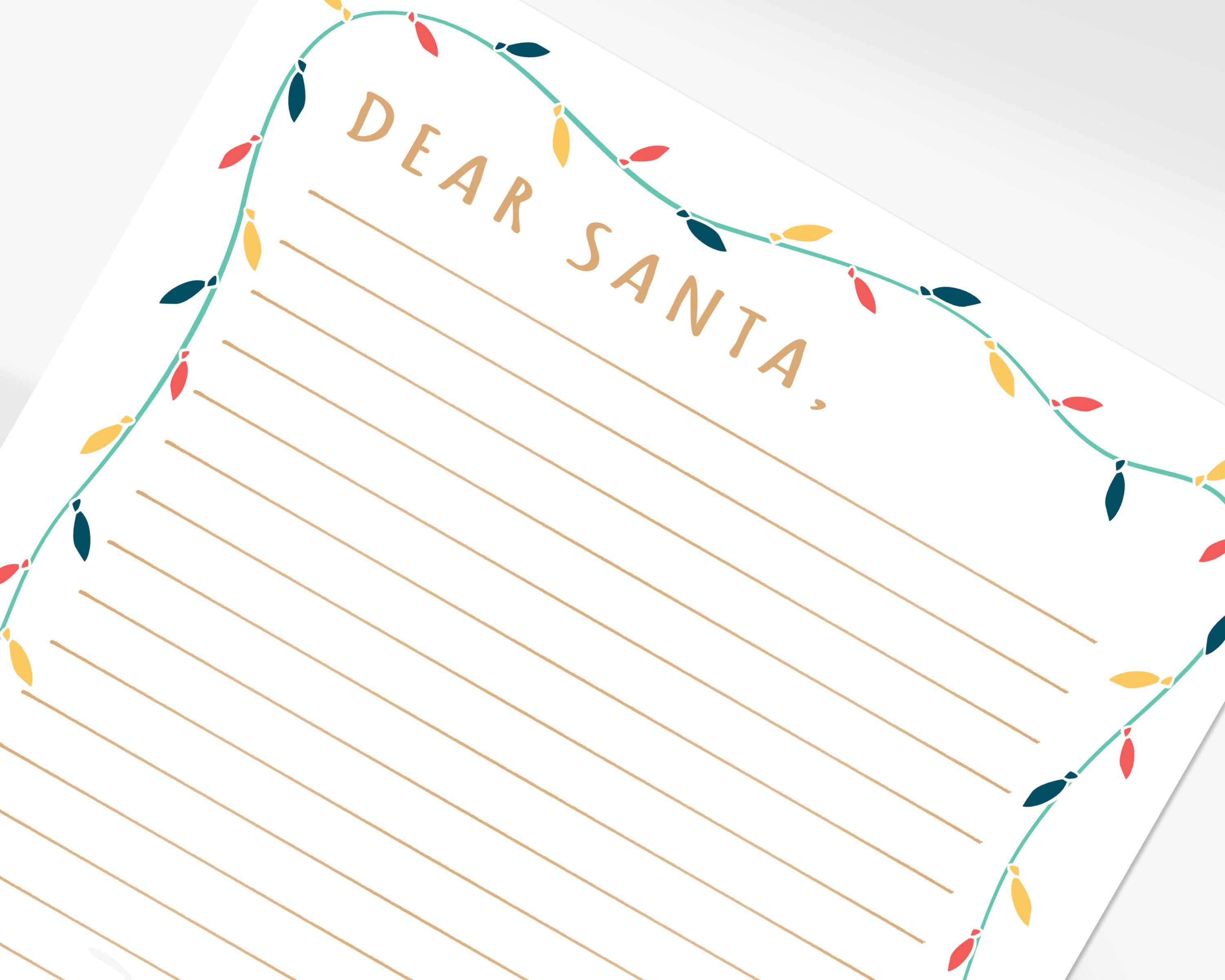 PRINTABLE Letter to Santa for Students, Dear Santa Letter for Kids ...