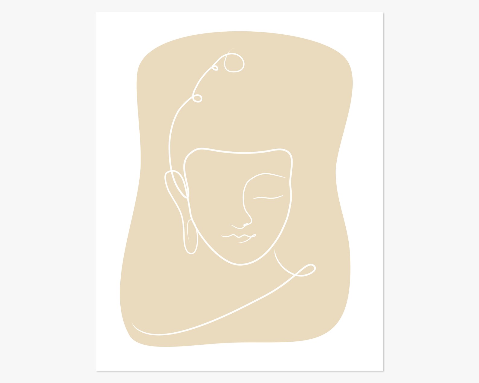 PRINTABLE Buddha One Line Art Drawing, Buddha Minimalistic Print ...