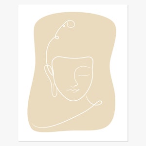 PRINTABLE Buddha One Line Art Drawing, Buddha Minimalistic Print ...