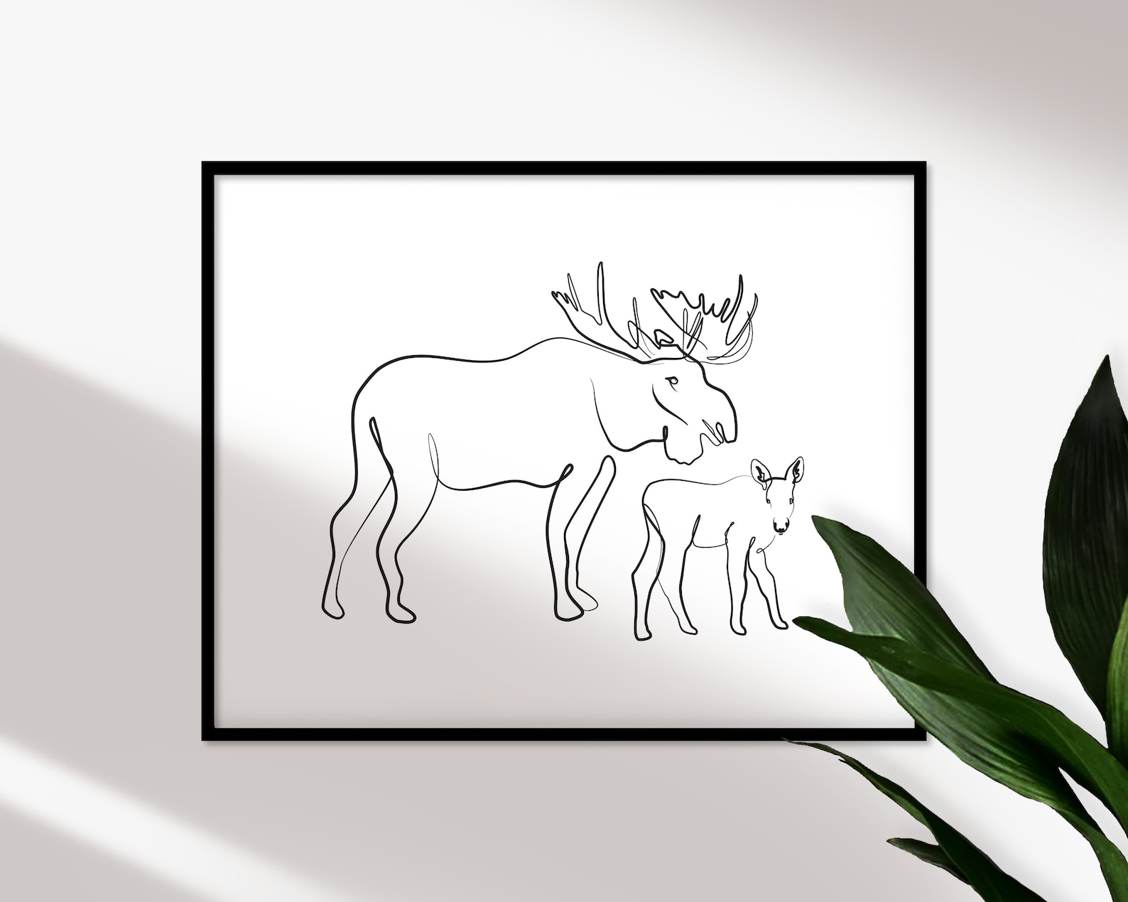 PRINTABLE Moose Line Drawing, Minimalist Line Art, Moose Single Line ...