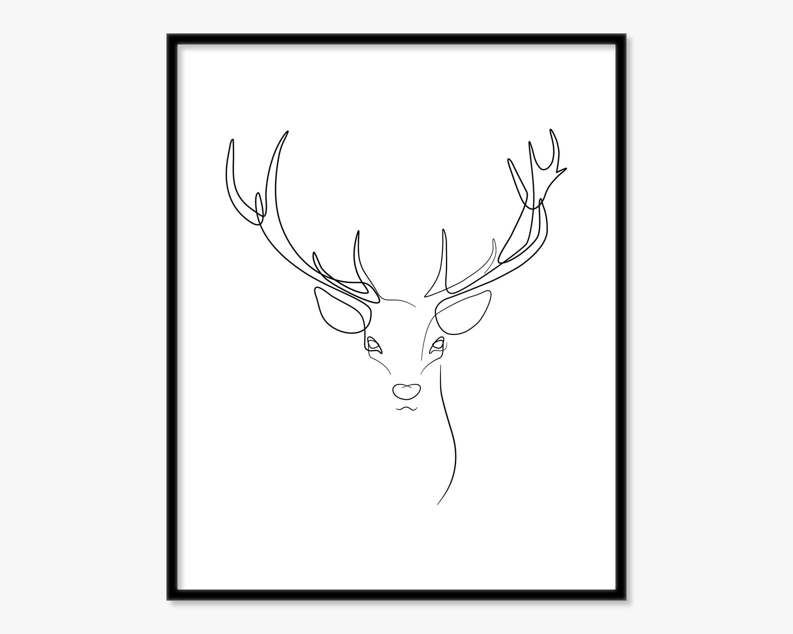 Stag Head Printable, Stag Wall Art Print, Deer Line Art, Deer Wall Art ...