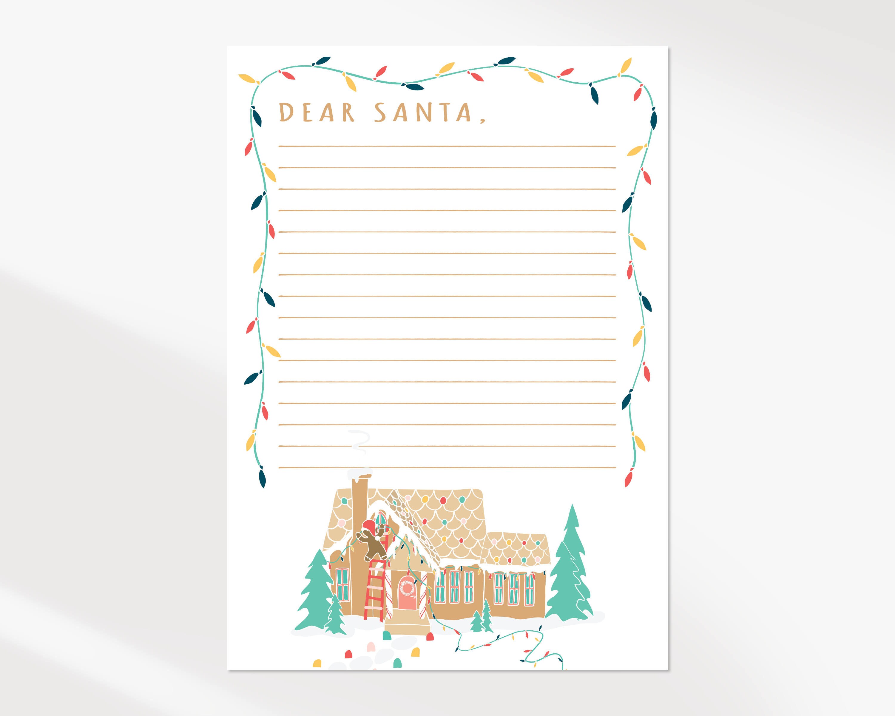 PRINTABLE Letter to Santa for Students, Dear Santa Letter for Kids ...