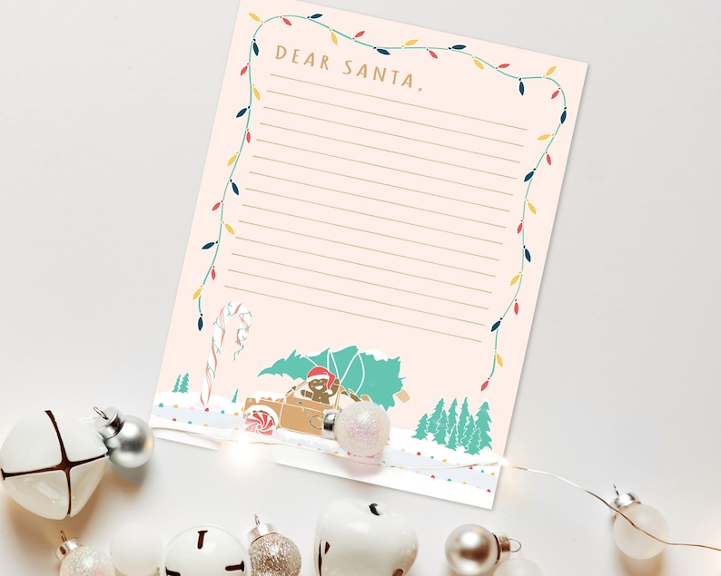 PRINTABLE Letter to Santa for Kids, Dear Santa Letter for Students ...