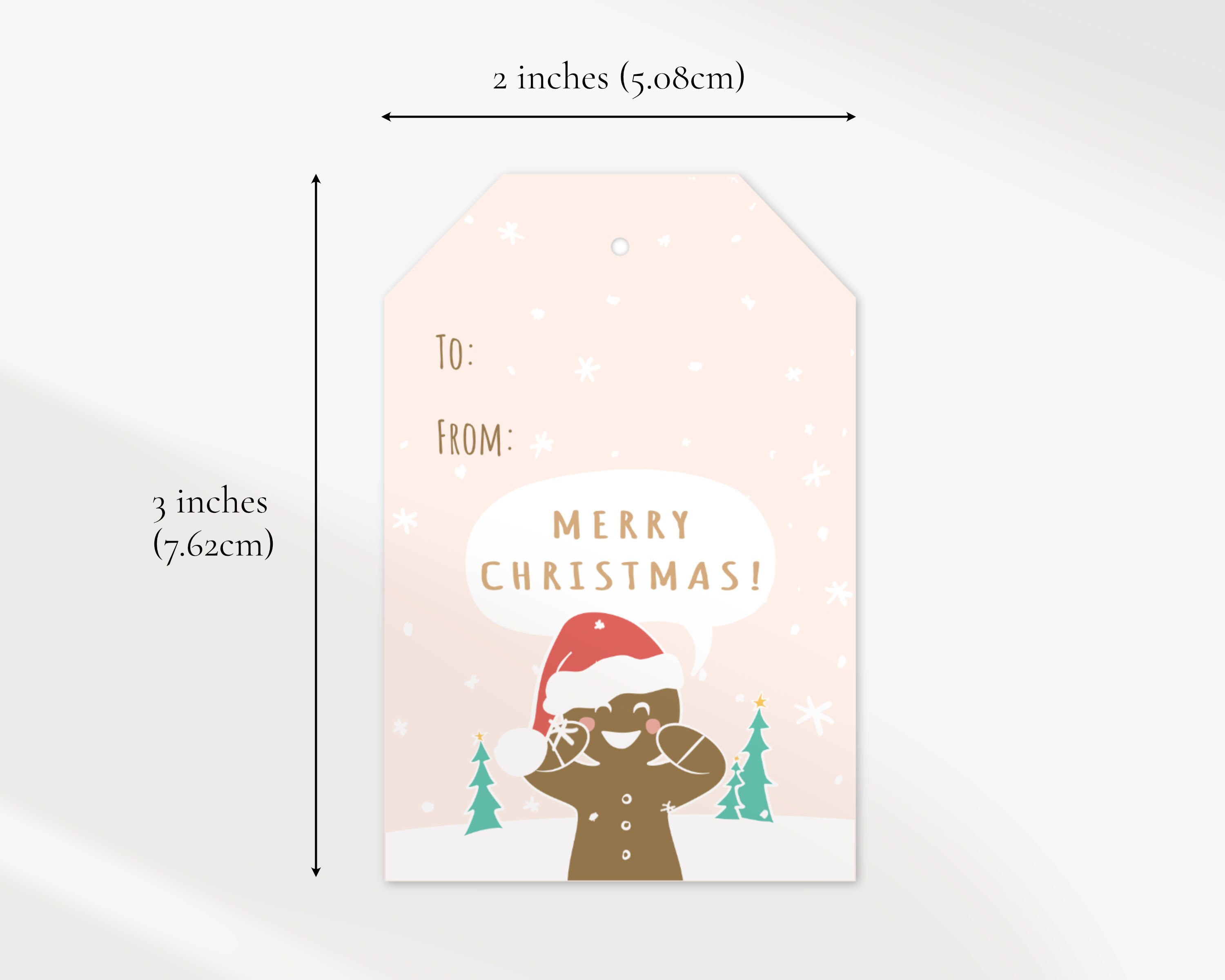 PRINTABLE Christmas Gift Tag, Gingerbread Print, Holiday Gift Label ...