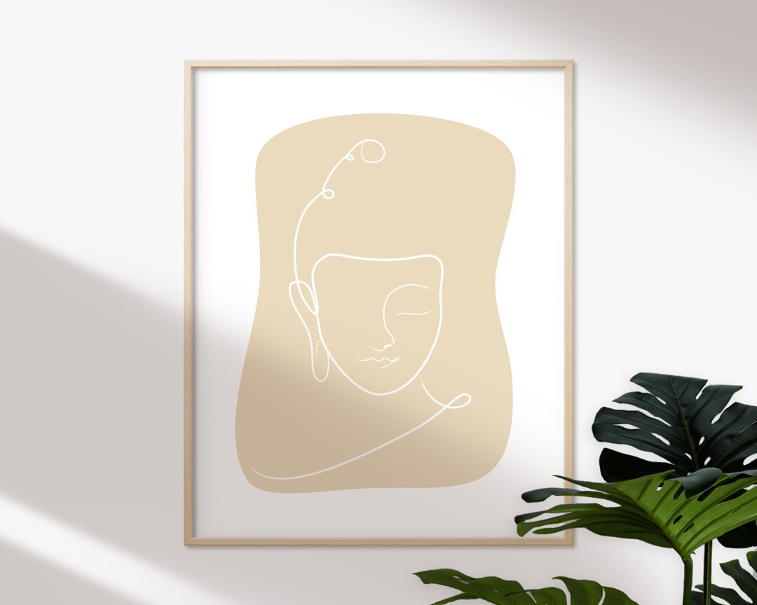 PRINTABLE Buddha One Line Art Drawing, Buddha Minimalistic Print ...
