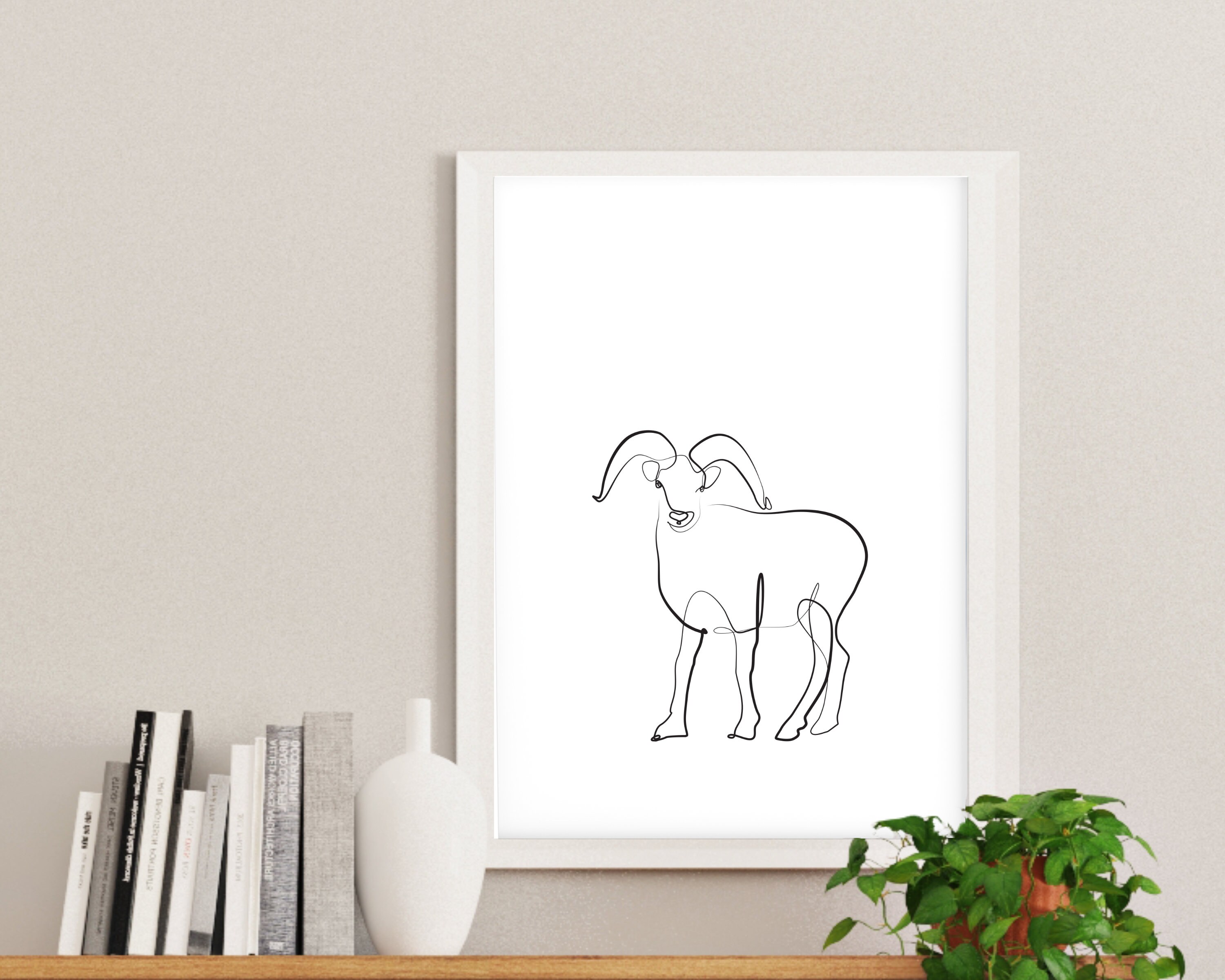 PRINTABLE Sheep Line Art, Sheep Decor, Ram Sheep, Canadian Wildlife ...