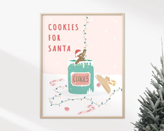 PRINTABLE Cookies for Santa Sign Christmas Printable - Etsy