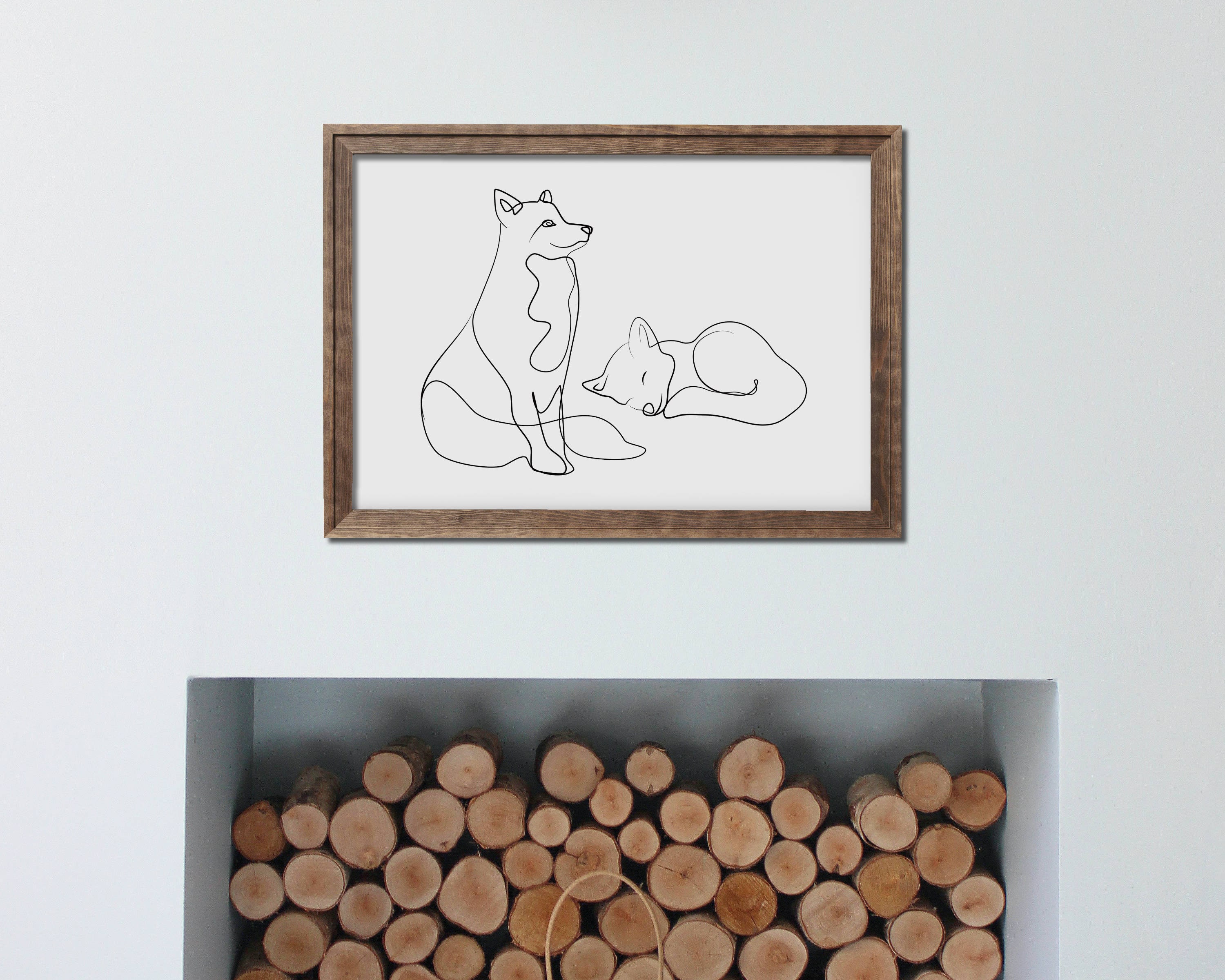 PRINTABLE Fox Line Art Cute Fox Decor for Home Animal Prints - Etsy