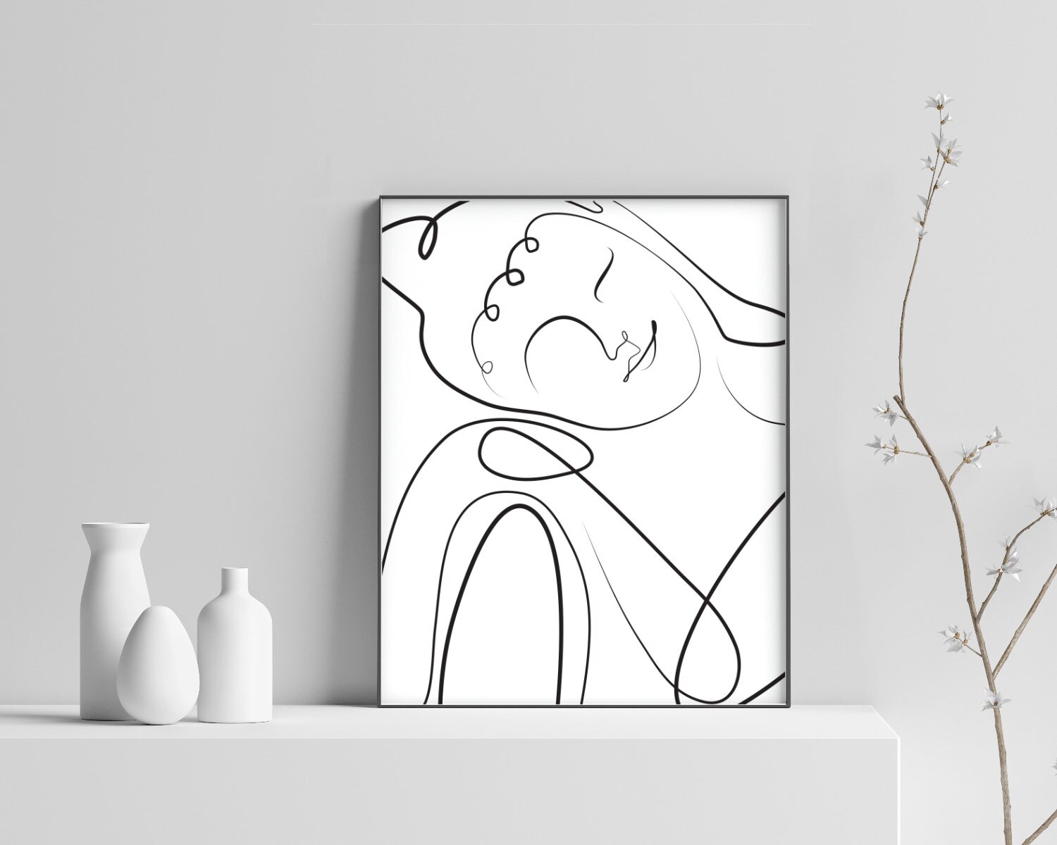 PRINTABLE Buddha Line Art, Peaceful Wall Art, Calming Wall Art for ...