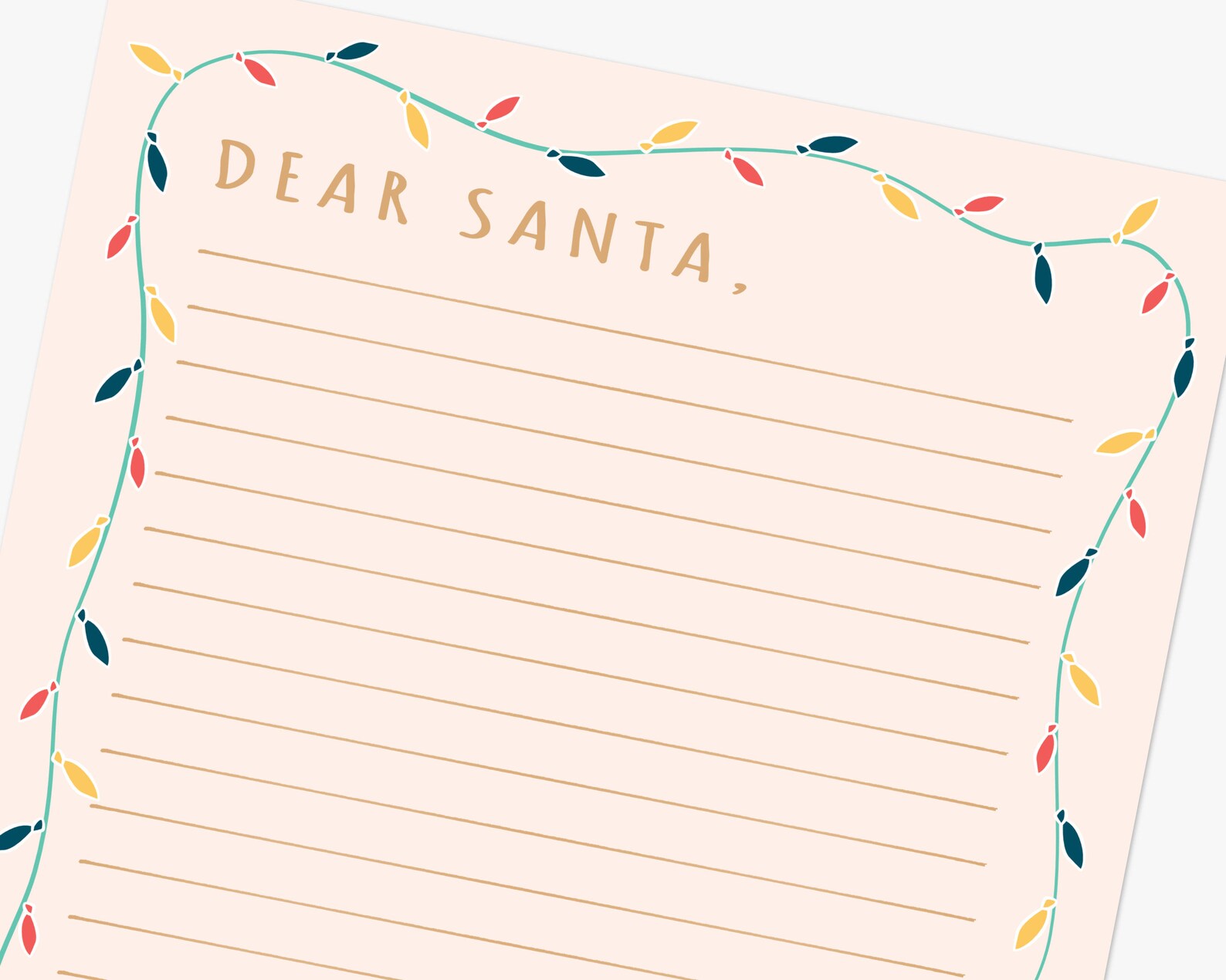 PRINTABLE Letter to Santa for Kids, Dear Santa Letter for Students ...