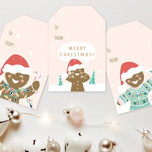PRINTABLE Christmas Gift Tag, Gingerbread Print, Holiday Gift Label ...