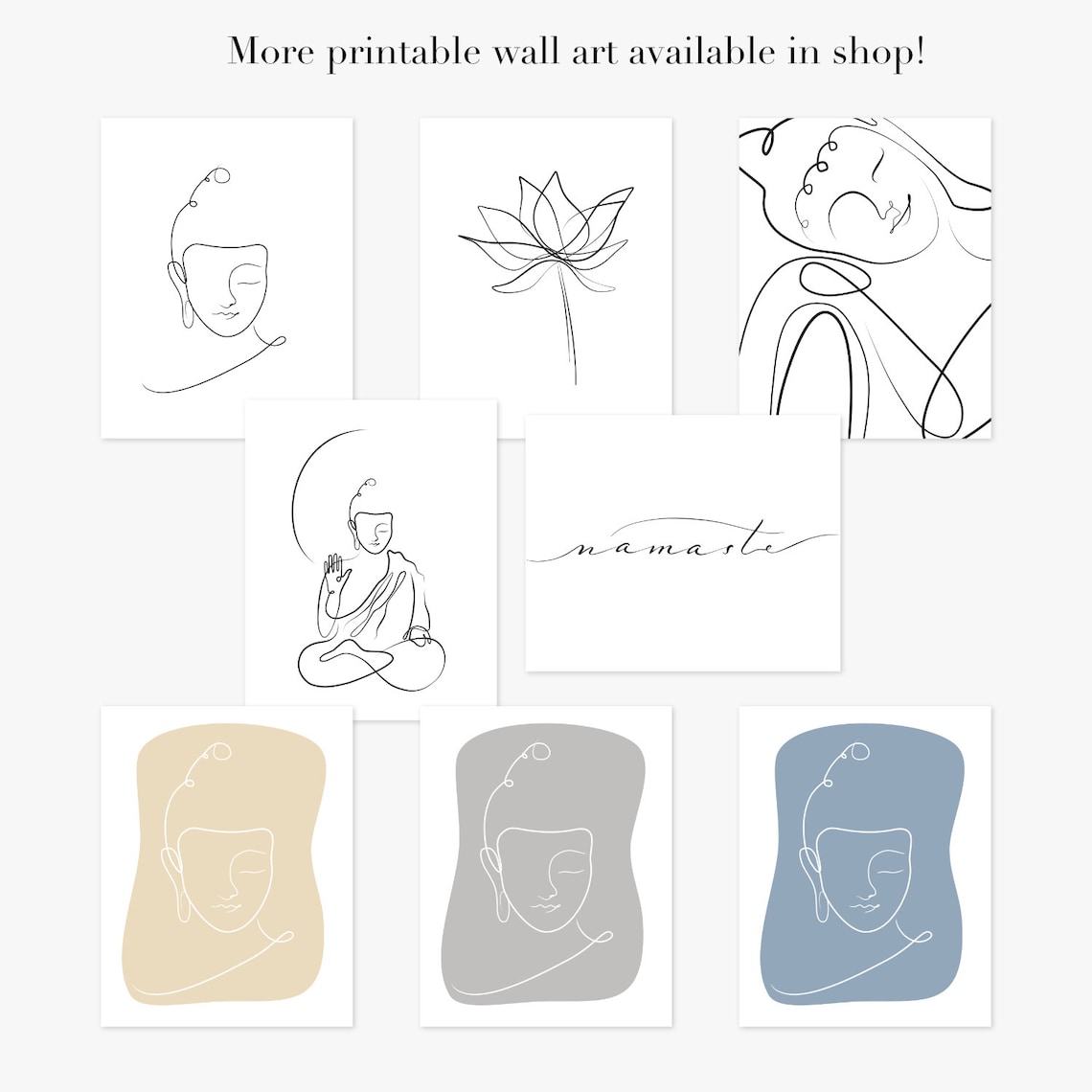 PRINTABLE Buddha One Line Art Drawing, Buddha Minimalistic Print ...