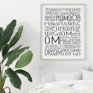 PRINTABLE Buddha Word Art, Calming Wall Art, Mindfulness Poster ...