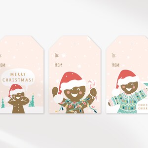 PRINTABLE Christmas Gift Tag, Gingerbread Print, Holiday Gift Label ...