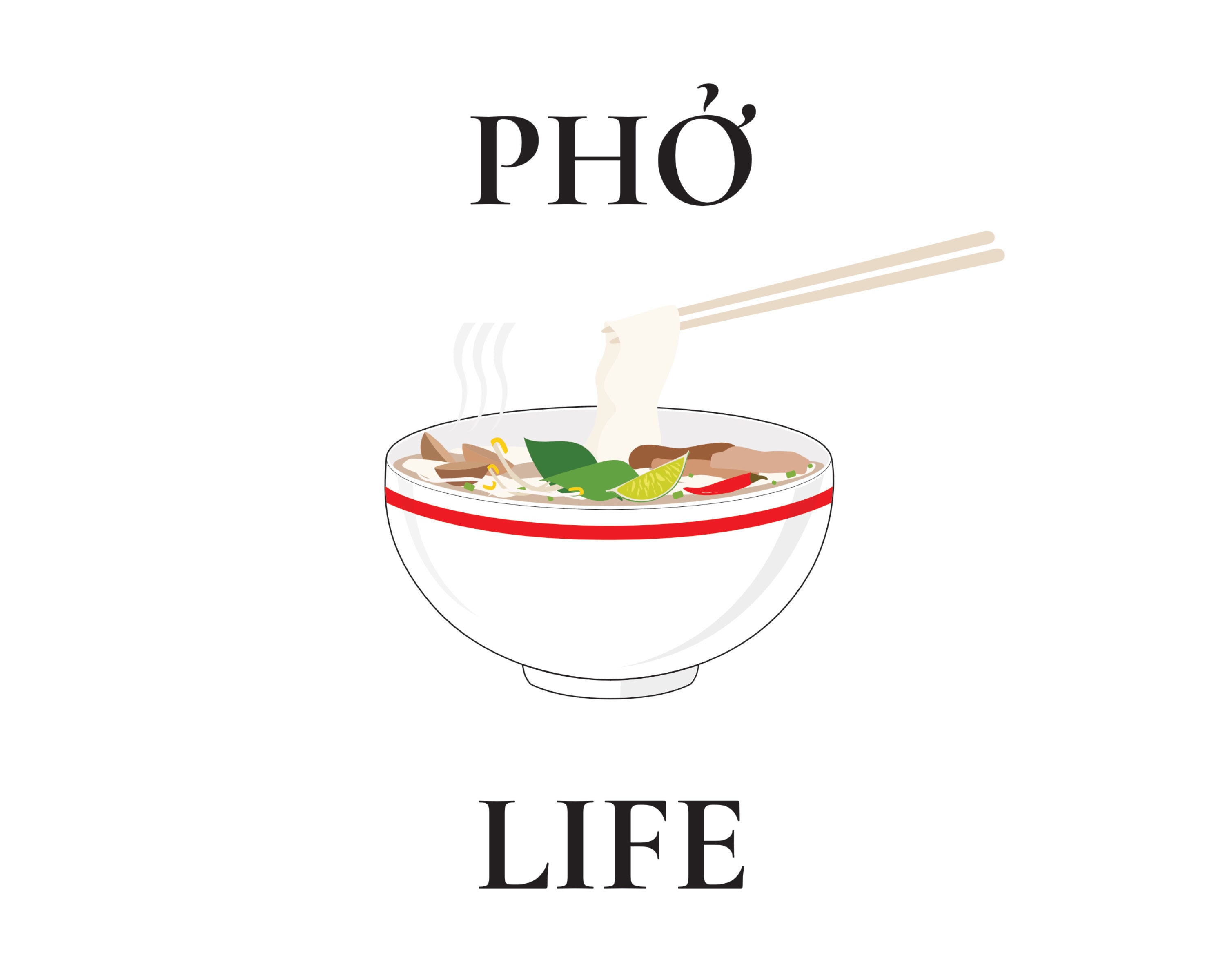 PRINTABLE Pho Life Art Print Vietnamese Art Gift Asian Food - Etsy
