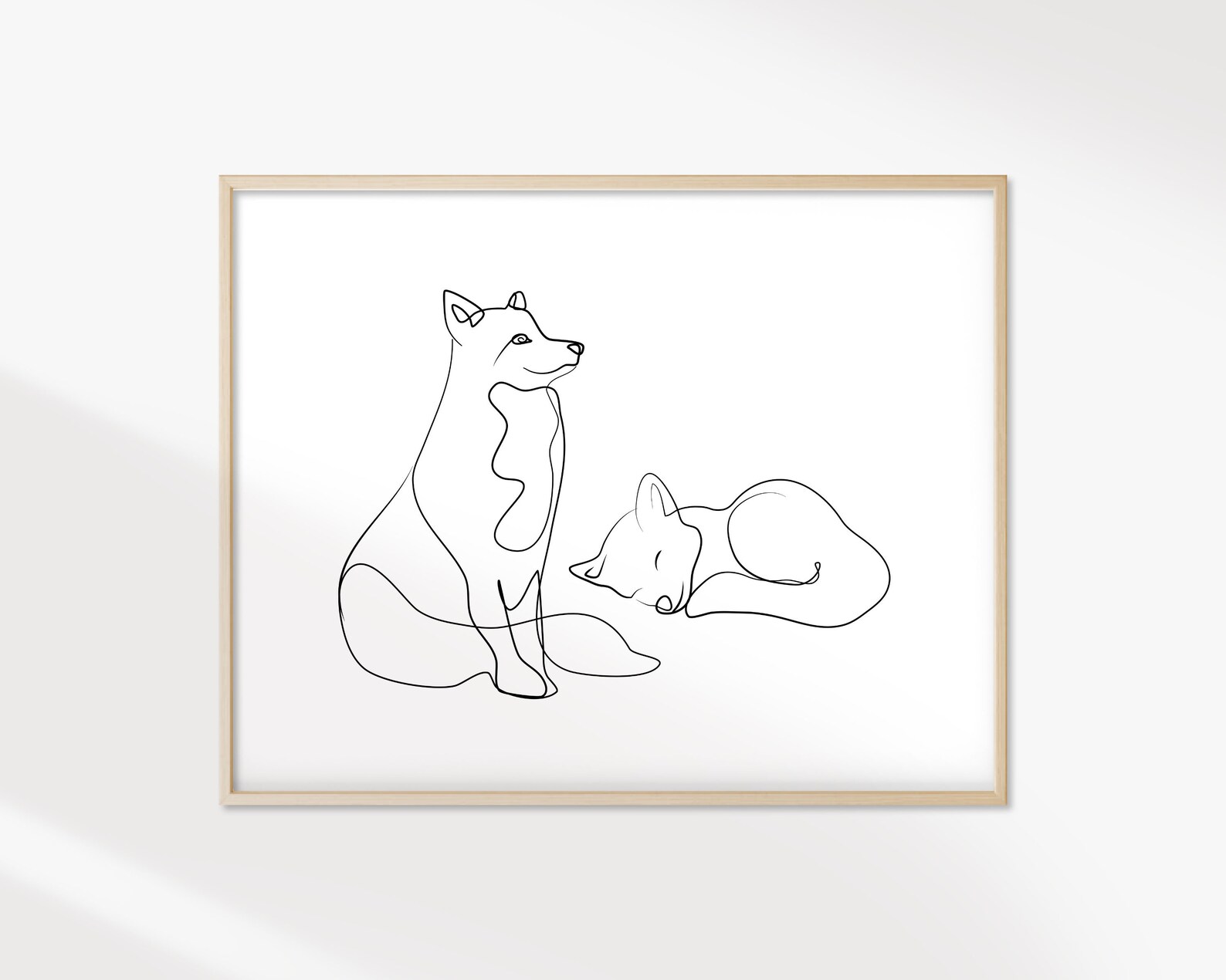 PRINTABLE Fox Line Art Cute Fox Decor for Home Animal Prints | Etsy