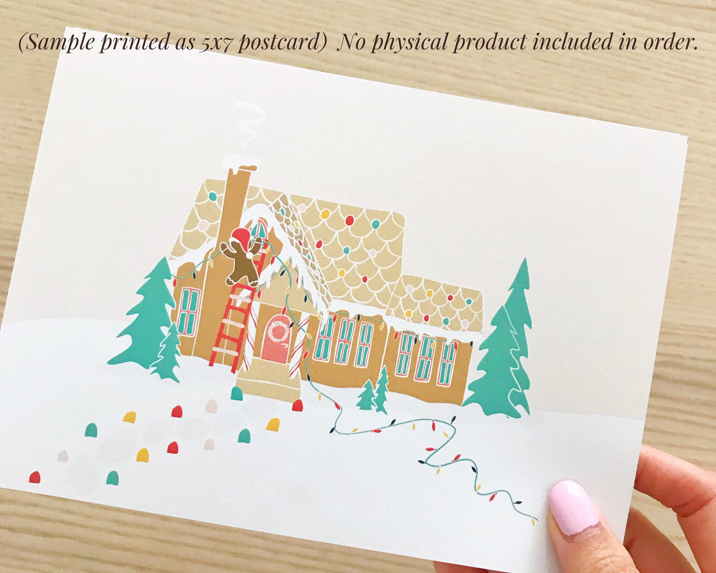 PRINTABLE Gingerbread House Print, Home Decor Prints, Winter Wall Art ...
