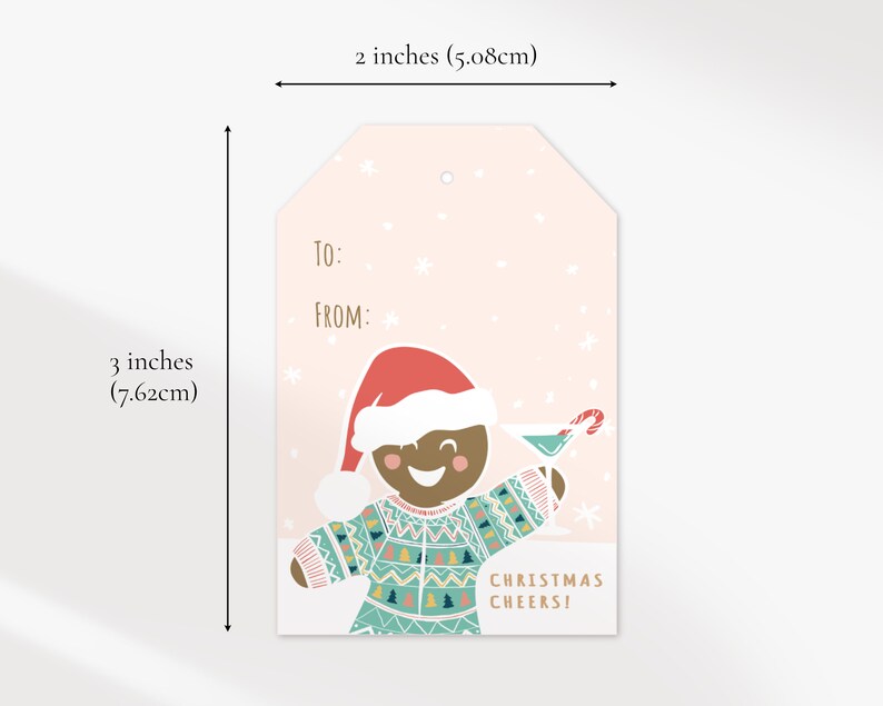 PRINTABLE Christmas Gift Tag, Gingerbread Print, Holiday Gift Label ...