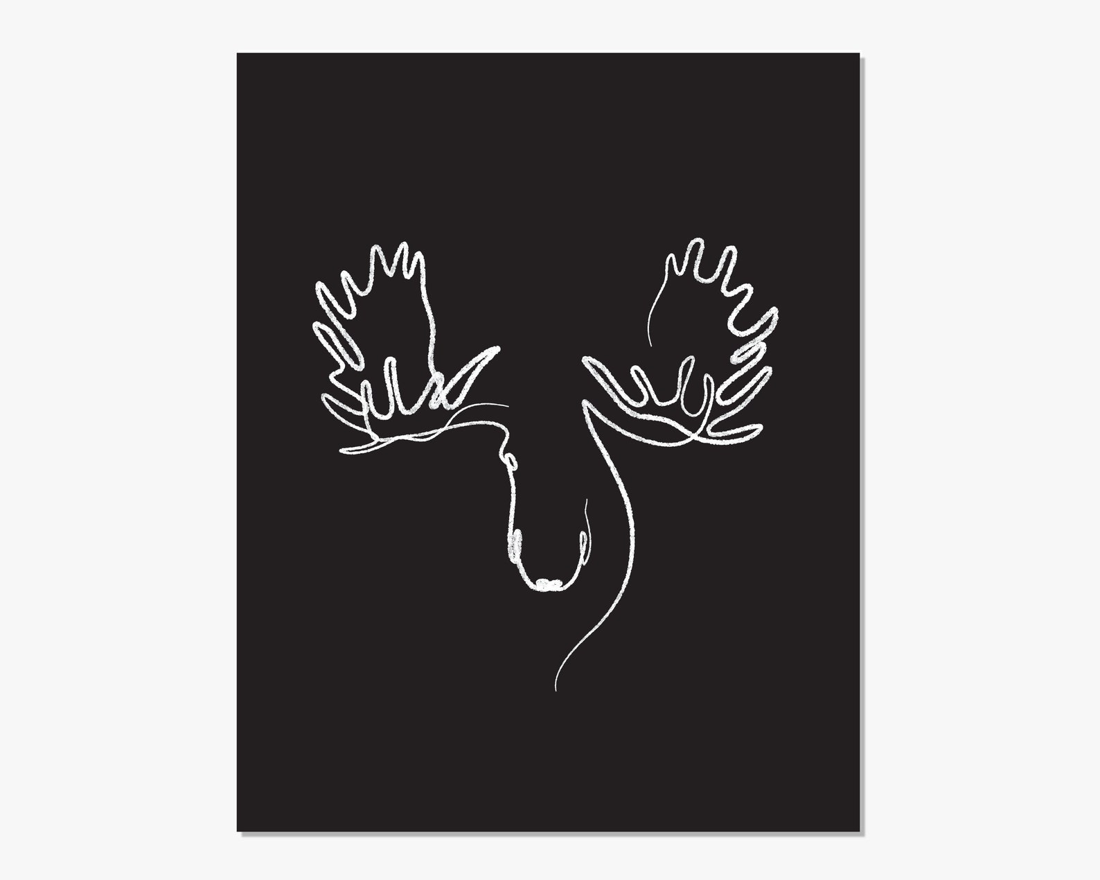 PRINTABLE Moose Line Art, Moose Black and White Print, Masculine Wall ...