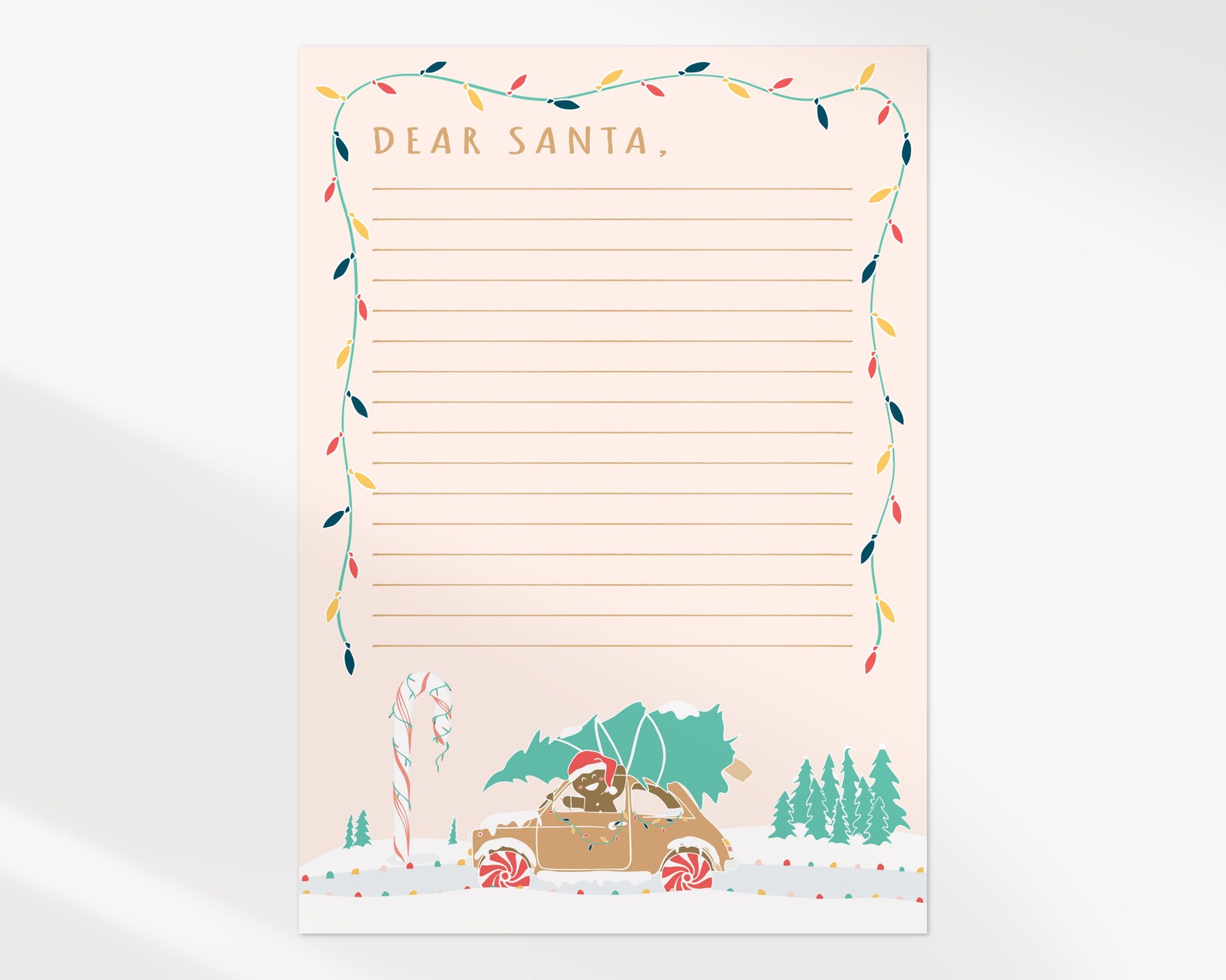 PRINTABLE Letter to Santa for Kids, Dear Santa Letter for Students ...