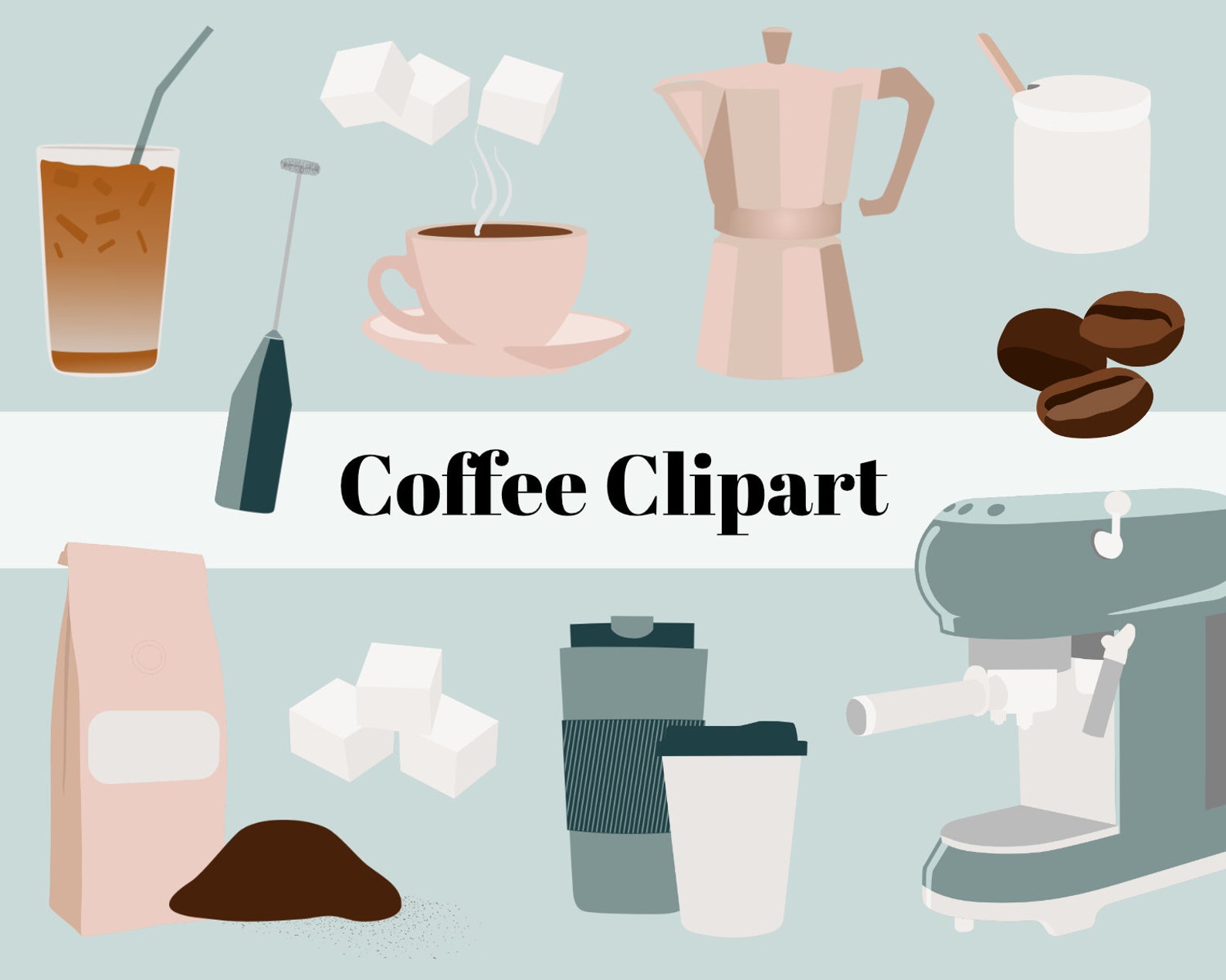 Coffee Clipart Commercial Coffee Digital Stickers Coffee | Etsy