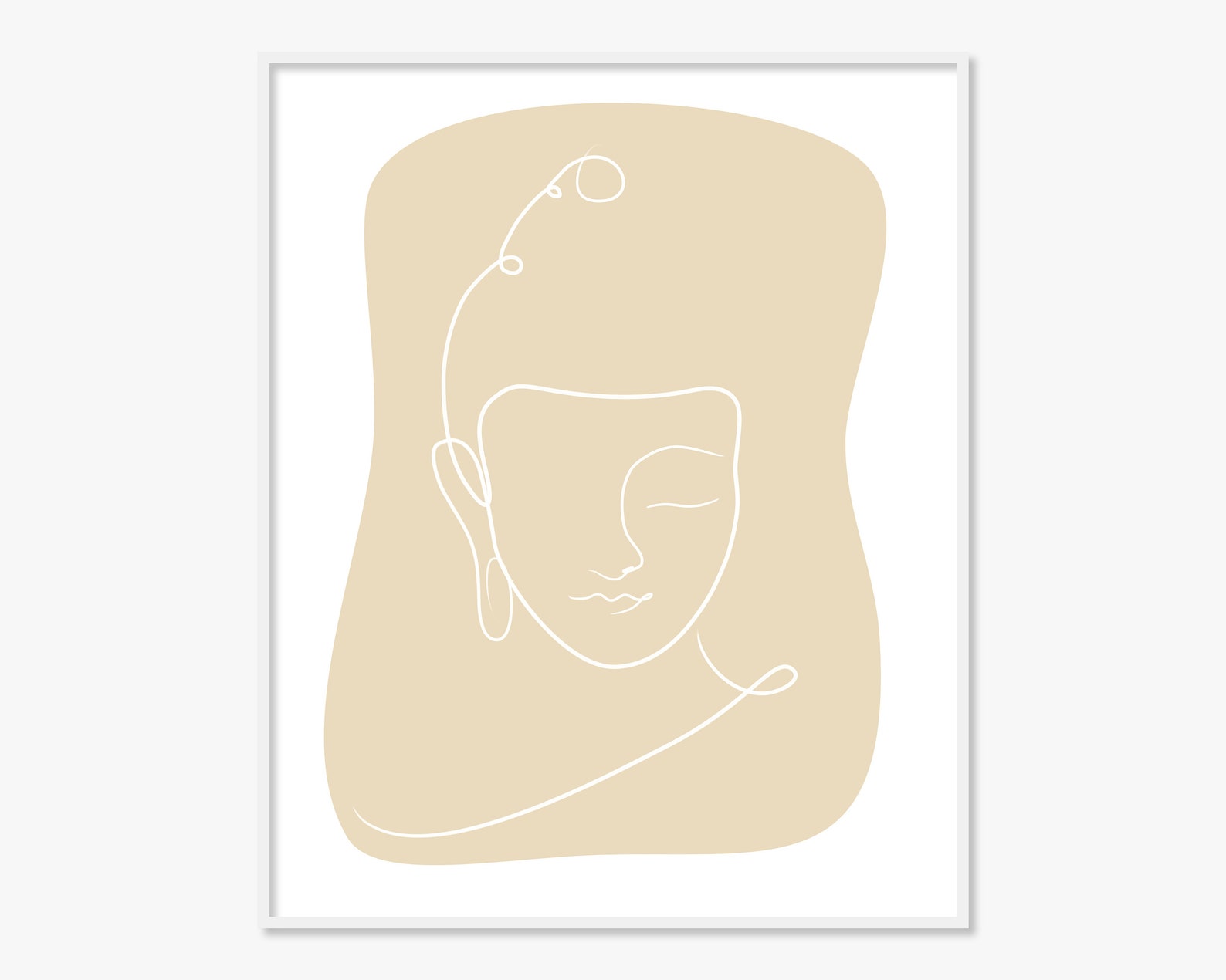 PRINTABLE Buddha One Line Art Drawing, Buddha Minimalistic Print ...